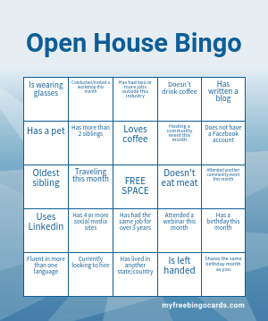 Open House Bingo