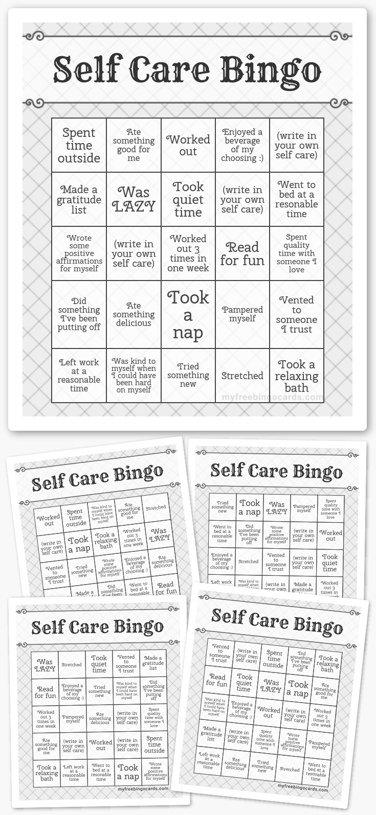 Virtual Self Care Bingo