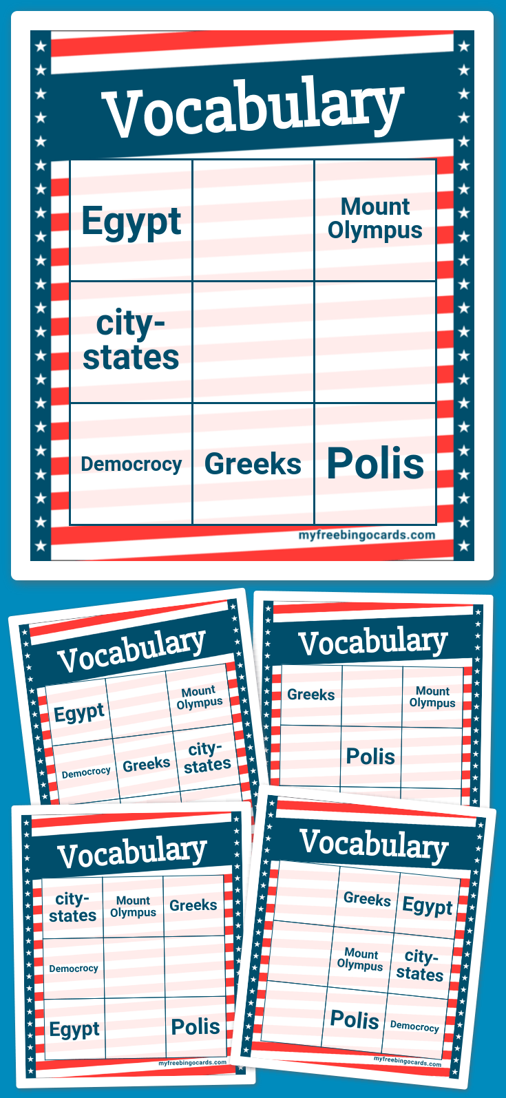 Virtual Vocabulary Bingo