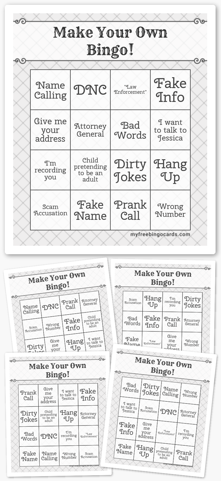 Virtual Make Your Own Bingo!