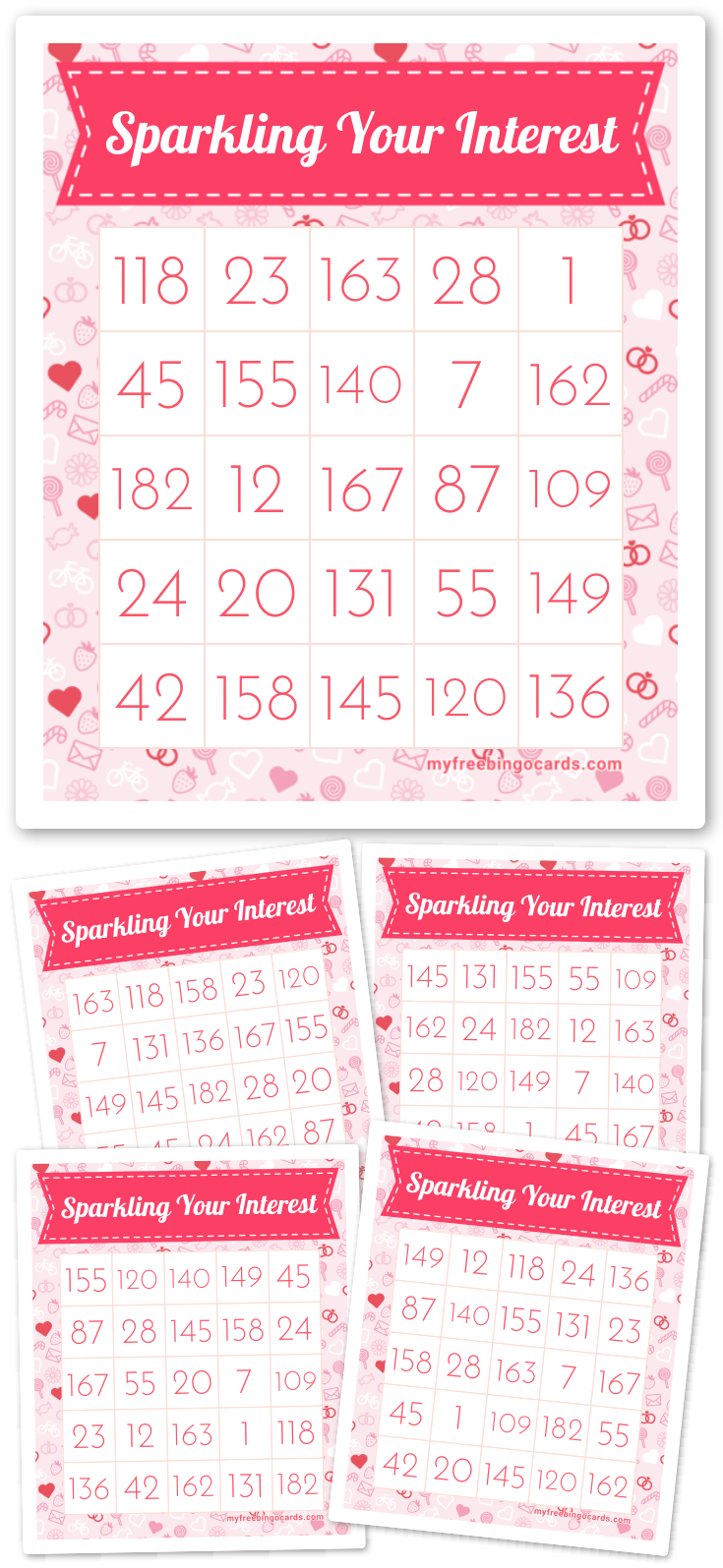 Virtual Sparkling Your Interest Bingo