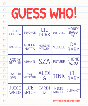 GUESS WHO! BINGO