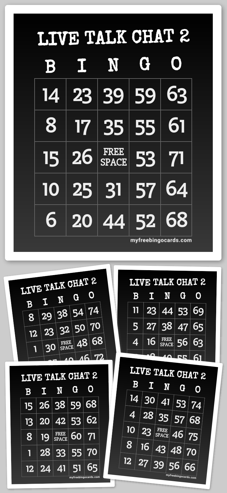 Virtual LIVE TALK CHAT 2 BINGO