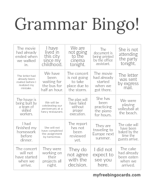 Grammar Bingo!
