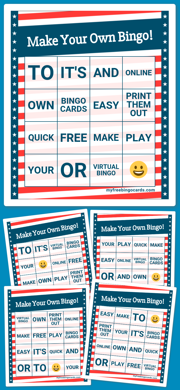 Virtual Make Your Own Bingo!