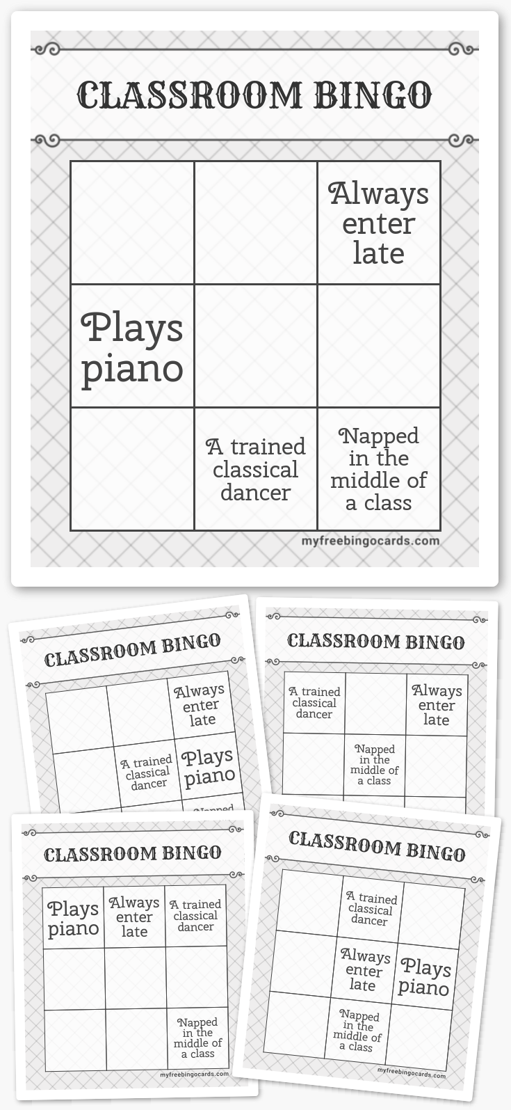 Virtual CLASSROOM BINGO