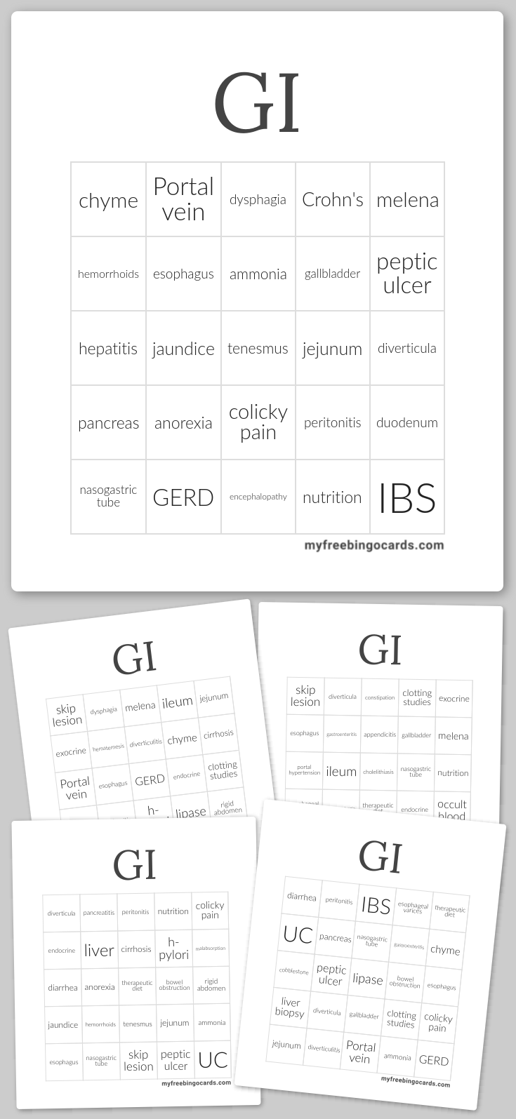 Virtual GI BINGO