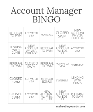 Account Manager BINGO