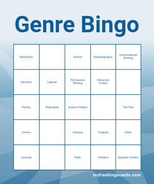 Print 100+ Genre Bingo Cards