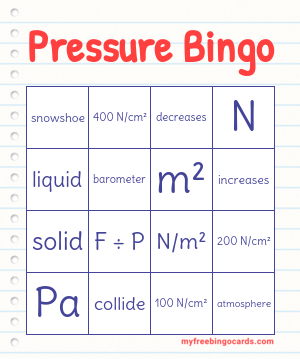 Pressure Bingo