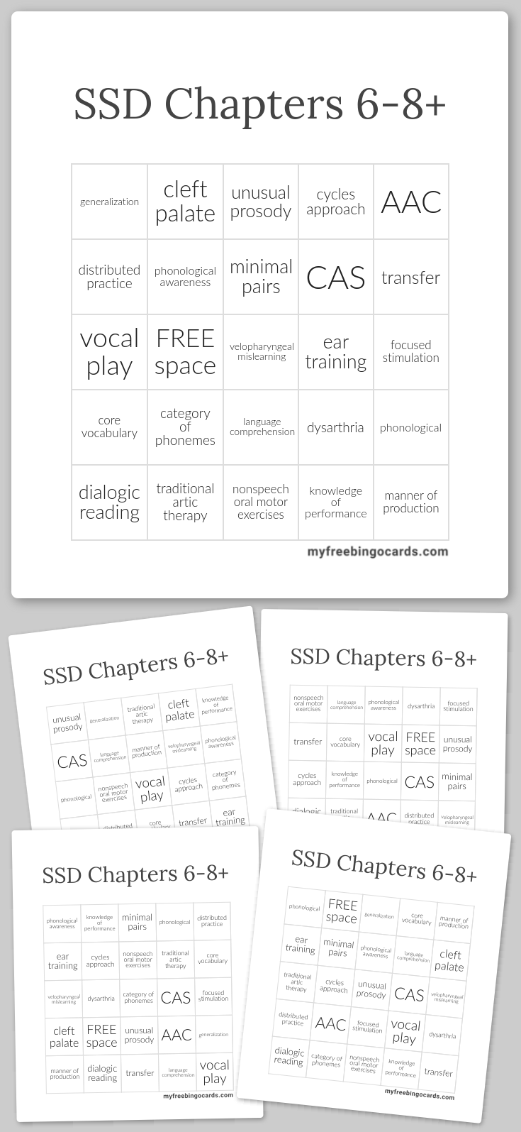 Virtual SSD Chapters 6-8+ Bingo