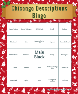 Print 100+ Chicongo Descriptions Bingo Cards