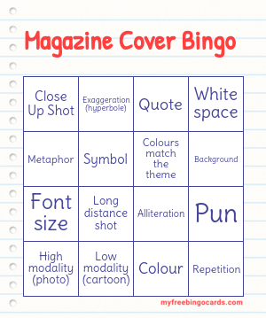 Magazine Cover Bingo