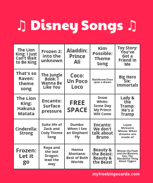 Disney Songs ♫ Bingo