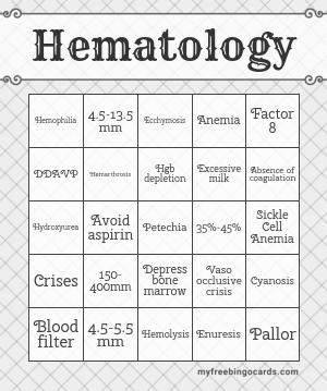 Hematology Bingo