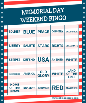 MEMORIAL DAY WEEKEND BINGO