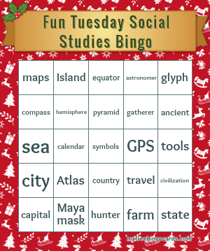 Fun Tuesday Social Studies Bingo