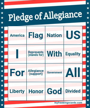 Pledge of Allegiance Bingo