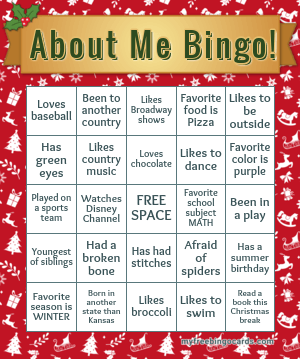 About Me Bingo!