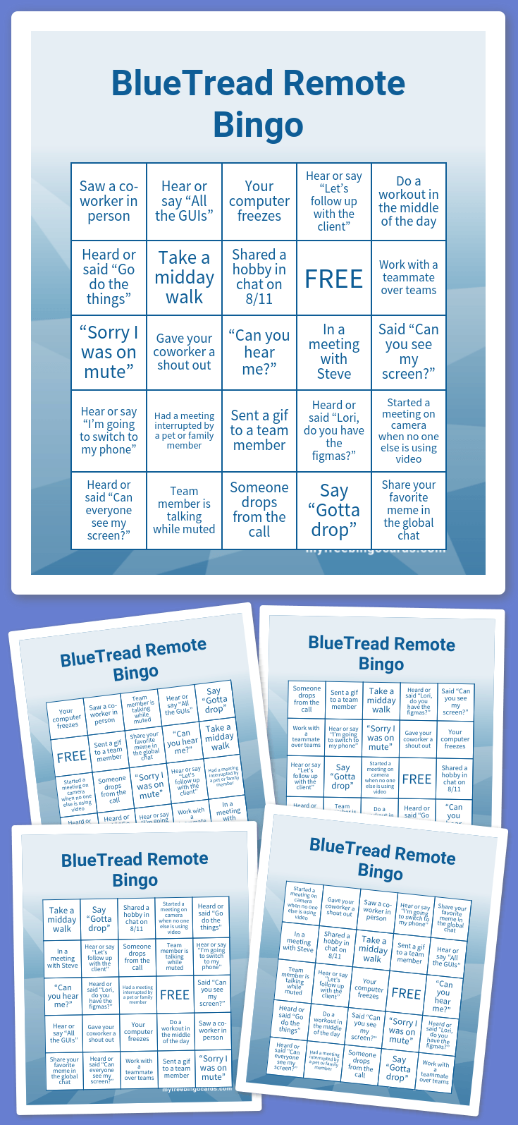Virtual BlueTread Remote Bingo