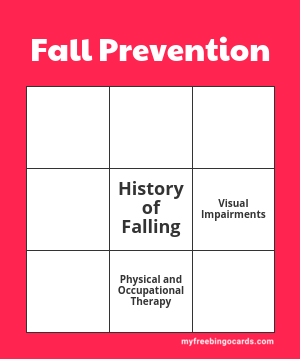 Fall Prevention Bingo