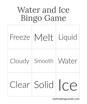 Print 100+ Water and Ice Bingo Game Cards