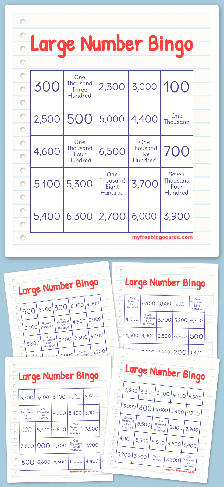 Virtual Large Number Bingo