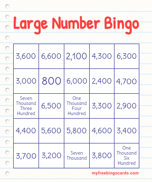 Large Number Bingo