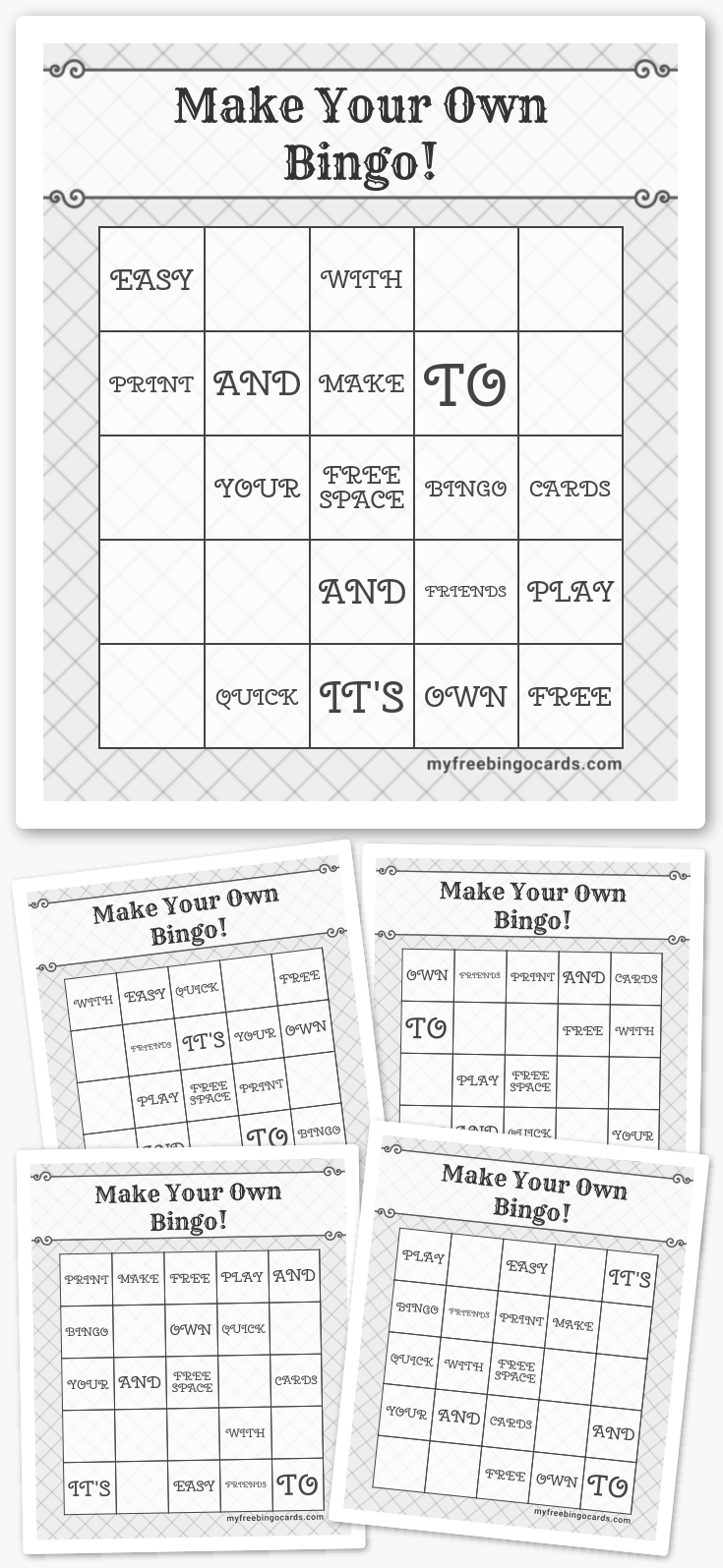 Virtual Make Your Own Bingo!