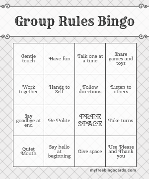 Print 100+ Group Rules Bingo Cards