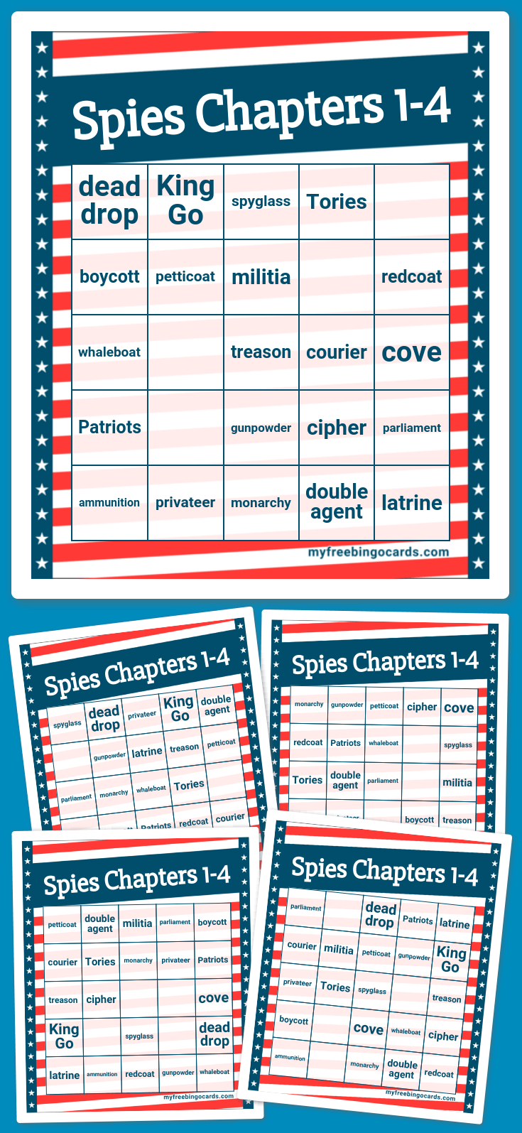 Virtual Spies Chapters 1-4 Bingo
