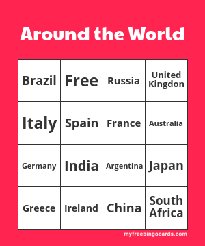 Around the World Bingo