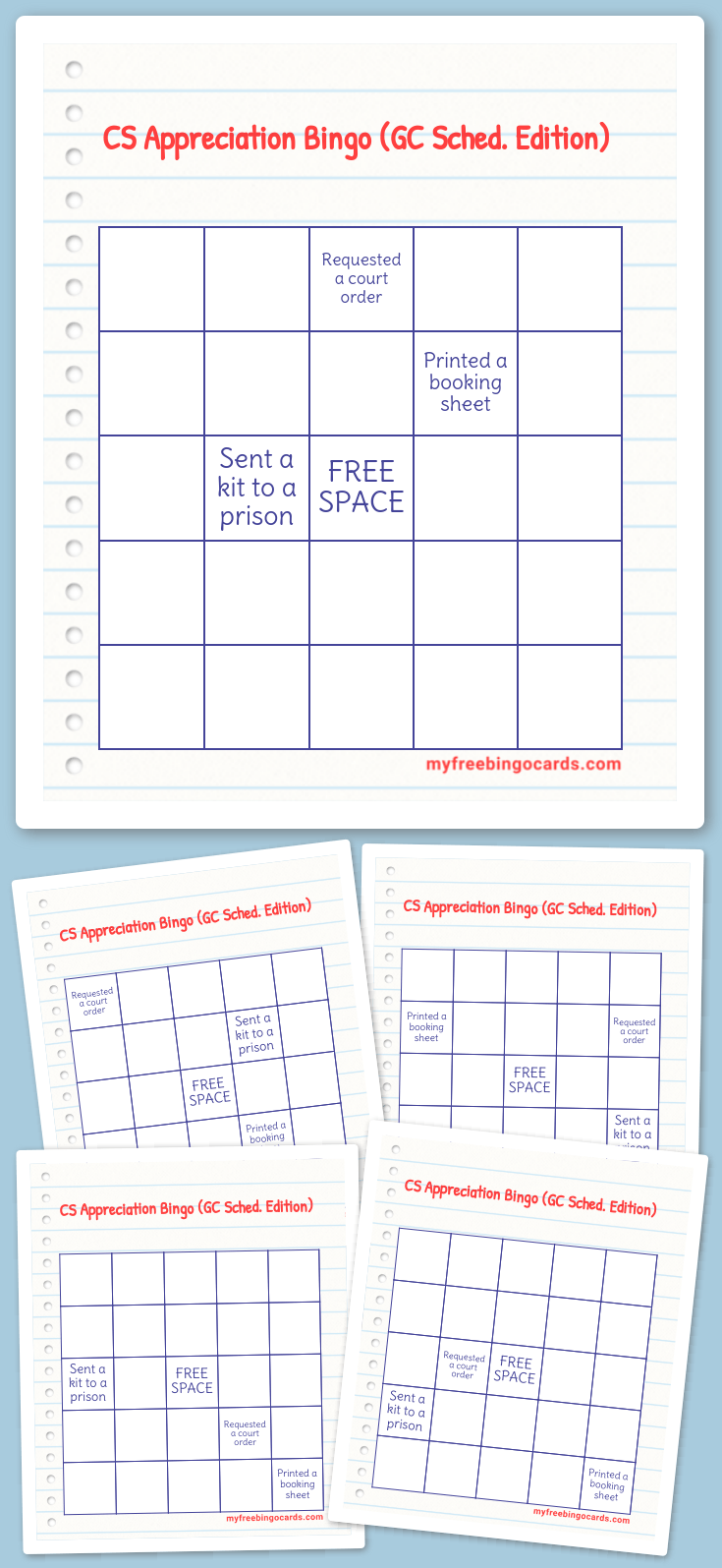 Virtual CS Appreciation Bingo (GC Sched. Edit…