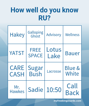 How well do you know RU? Bingo