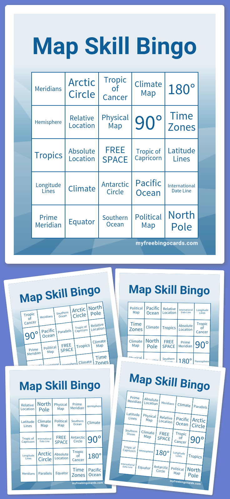 Virtual Map Skill Bingo