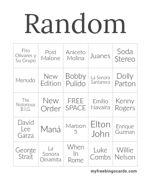 Random Bingo