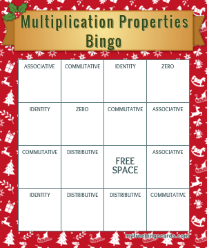 Print 100+ Multiplication Properties Bingo Cards