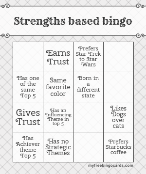 Strengths based bingo