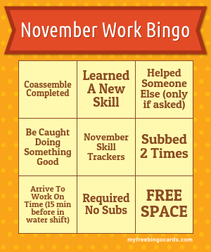 November Work Bingo