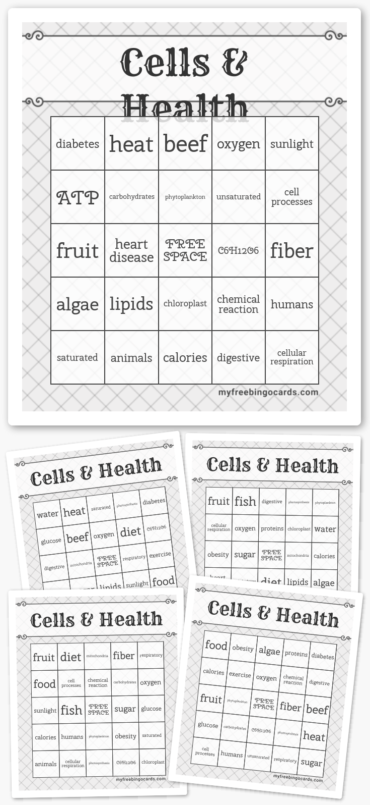 Virtual Cells & Health Bingo