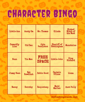 Print 100+ Character Bingo Cards