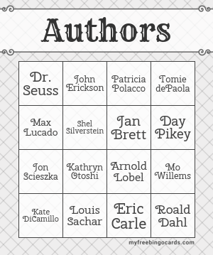 Authors Bingo