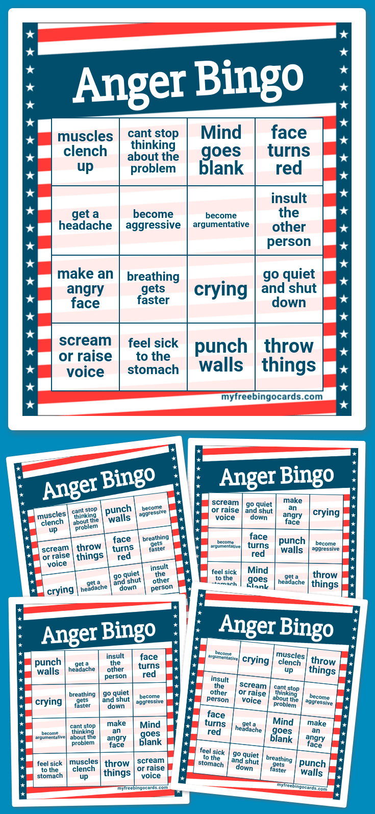 Virtual Anger Bingo