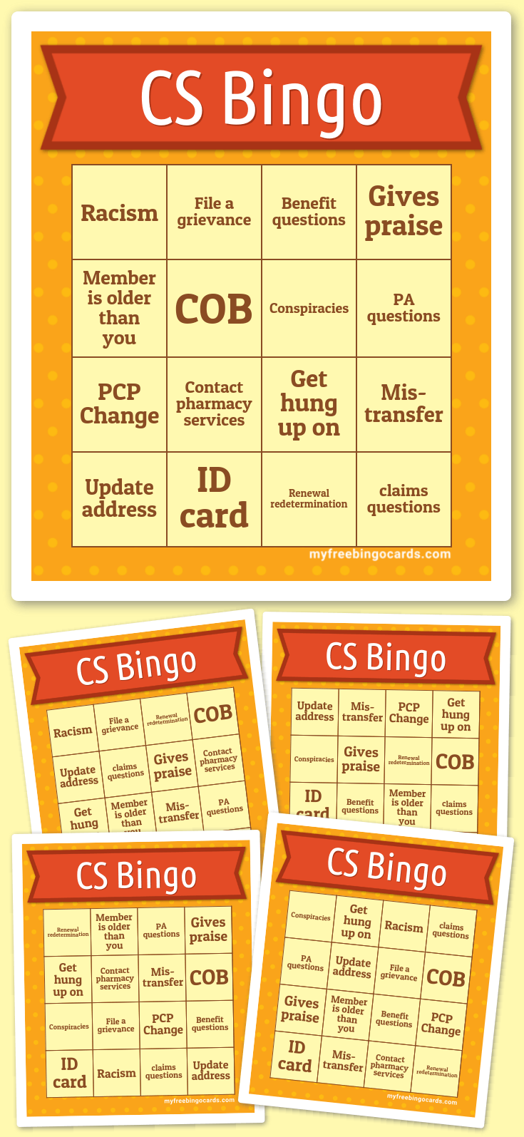 Virtual CS Bingo