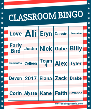 CLASSROOM BINGO