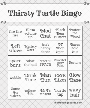 Thirsty Turtle Bingo