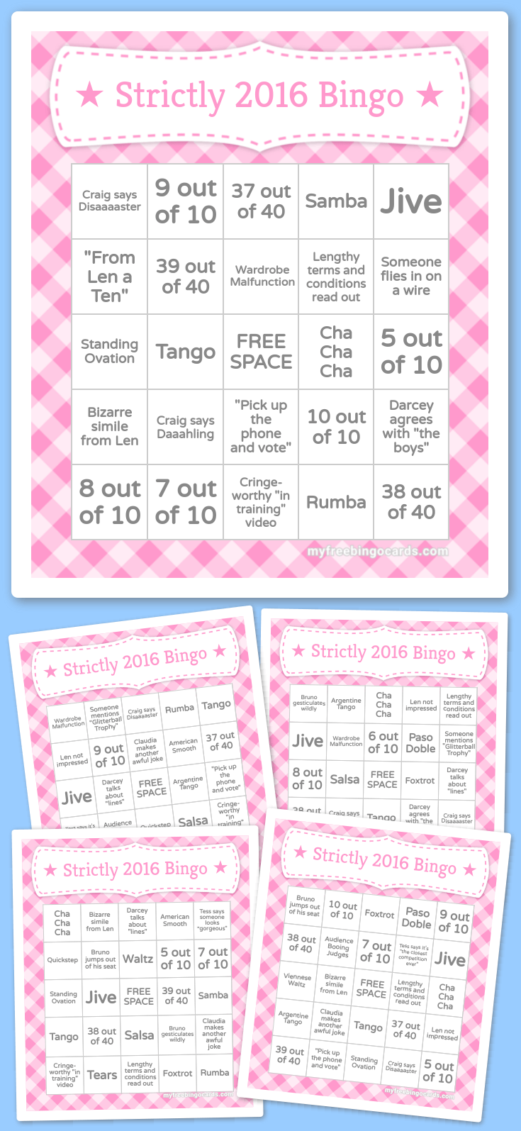 Virtual ★ Strictly 2016 Bingo