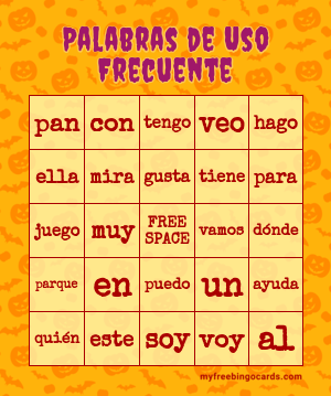 Print 100+ Palabras de Uso Frecuente Bingo Cards