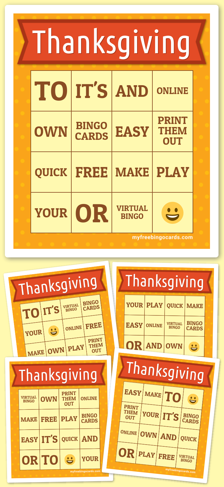 Virtual Thanksgiving Bingo