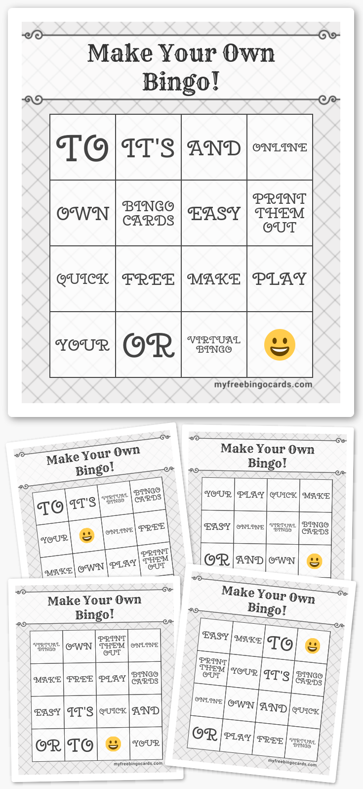 Virtual Make Your Own Bingo!